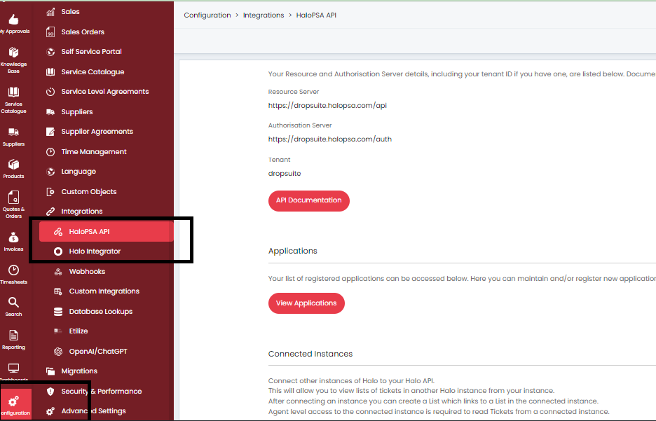 Connecting to HaloPSA – Dropsuite